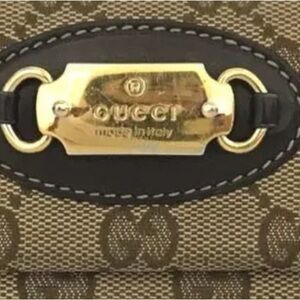 Gucci | Bags | Authentic Gucci Gg Logo Canvas Leather Long Bifold ...
